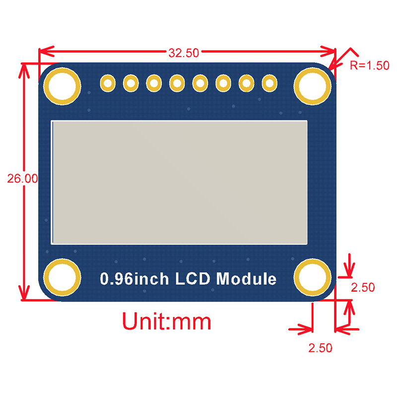 0.96inch LCD Display Module, IPS Screen, 65K RGB Colors, 160x80 ...