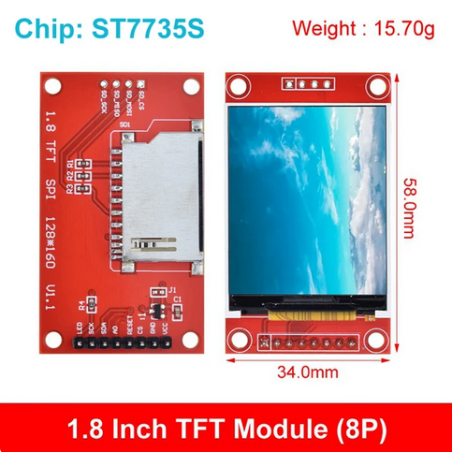 1.8 inch TFT LCD Screen SPI ST7735S 128*160