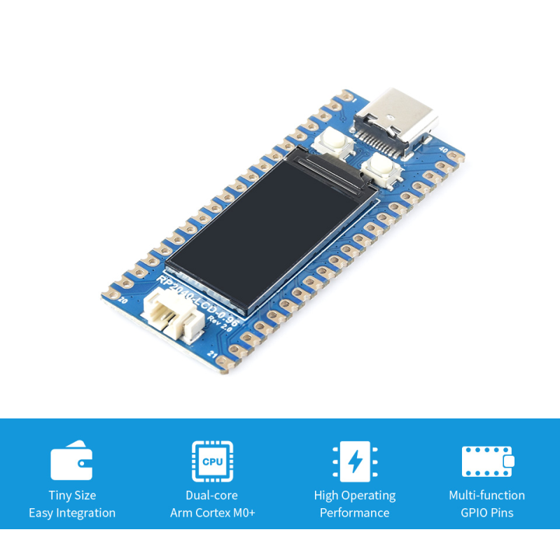 RP2040-LCD-0.96, a Pico-like Raspberry Pi MCU RP2040, with LCD