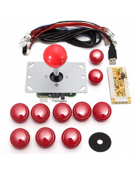 1 Player Control USB Encoder To PC Games 1 Rocker + 10 Push Buttons For Arcade Joystick DIY Kits ...