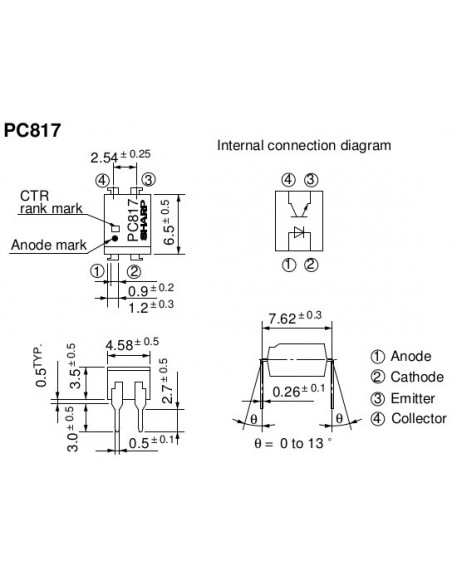 EL817 4 PIN Opto-coupler PHOTOTRANSISTOR PHOTOCOUPLER