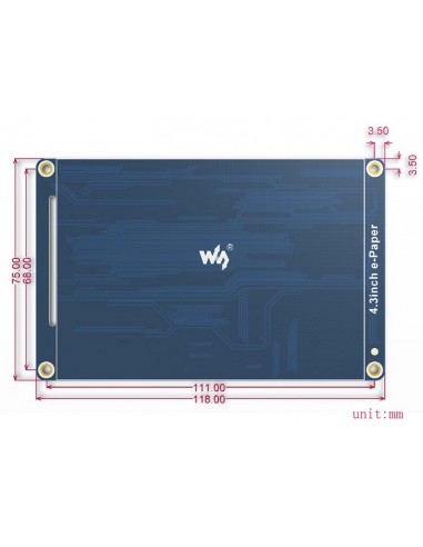 800x600, 4.3inch e-Paper UART Module