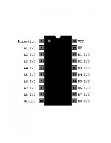 SN74AHC245 Transceiver, 3-state Non-Inverting 1 Element 8 Bit per Element 3-State Output 20-(DIP)