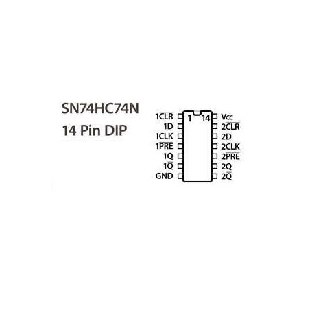 SN74HC74N Dual D-type Flip-flop Logic ICs (DIP)