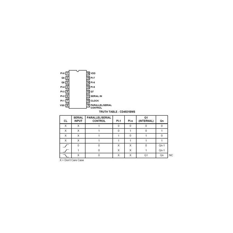 CD4021BE 8bit Shift Register (parallel to serial)