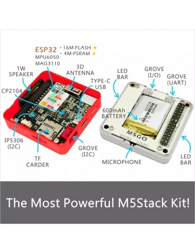 M5Stack Fire Dev Kit (ESP32 dev module, 4mb psRam, Wifi, Bluetooth 4, LCD, Battery, etc.)