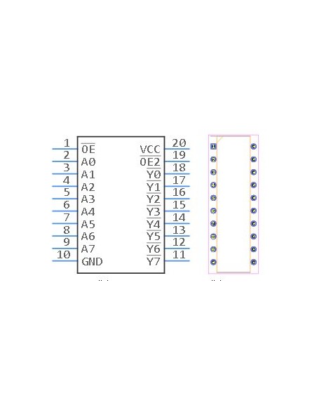CD74HC540E Octal Buffer & Line Driver, 3-State, Inverting, 2 → 6 V, 20-Pin PDIP (DIP)