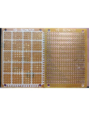 Pre-Connected Two-Hole Prototype Board 5X7 Cm protoboard