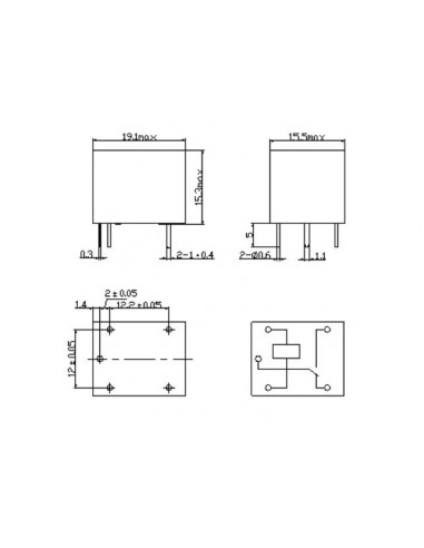 Relais 12V 10A 250VAC Songle SRD-12VDC-SL-C Mini Relay Module Arduino Raspberry