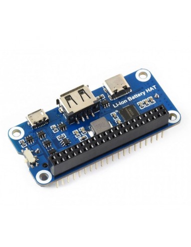 Li-ion Battery HAT for Raspberry Pi, 5V Output, Quick Charge