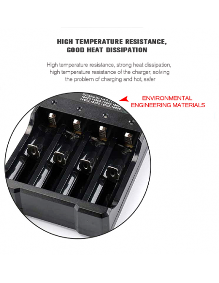USB Plug 4X 18650 26650 Battery Charger