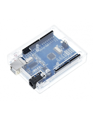 Boîtier en plastique transparent pour Arduino UNO R3 et compatible