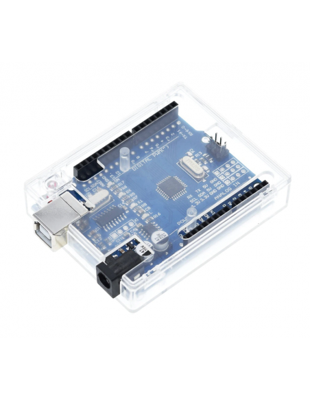 Boîtier en plastique transparent pour Arduino UNO R3 et compatible