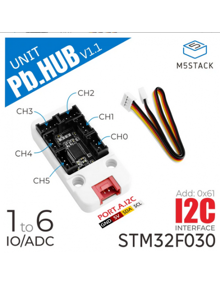 Pa.HUB I2C Hub 1 to 6 Expansion Unit GROVE (STM32F0) M5Stack